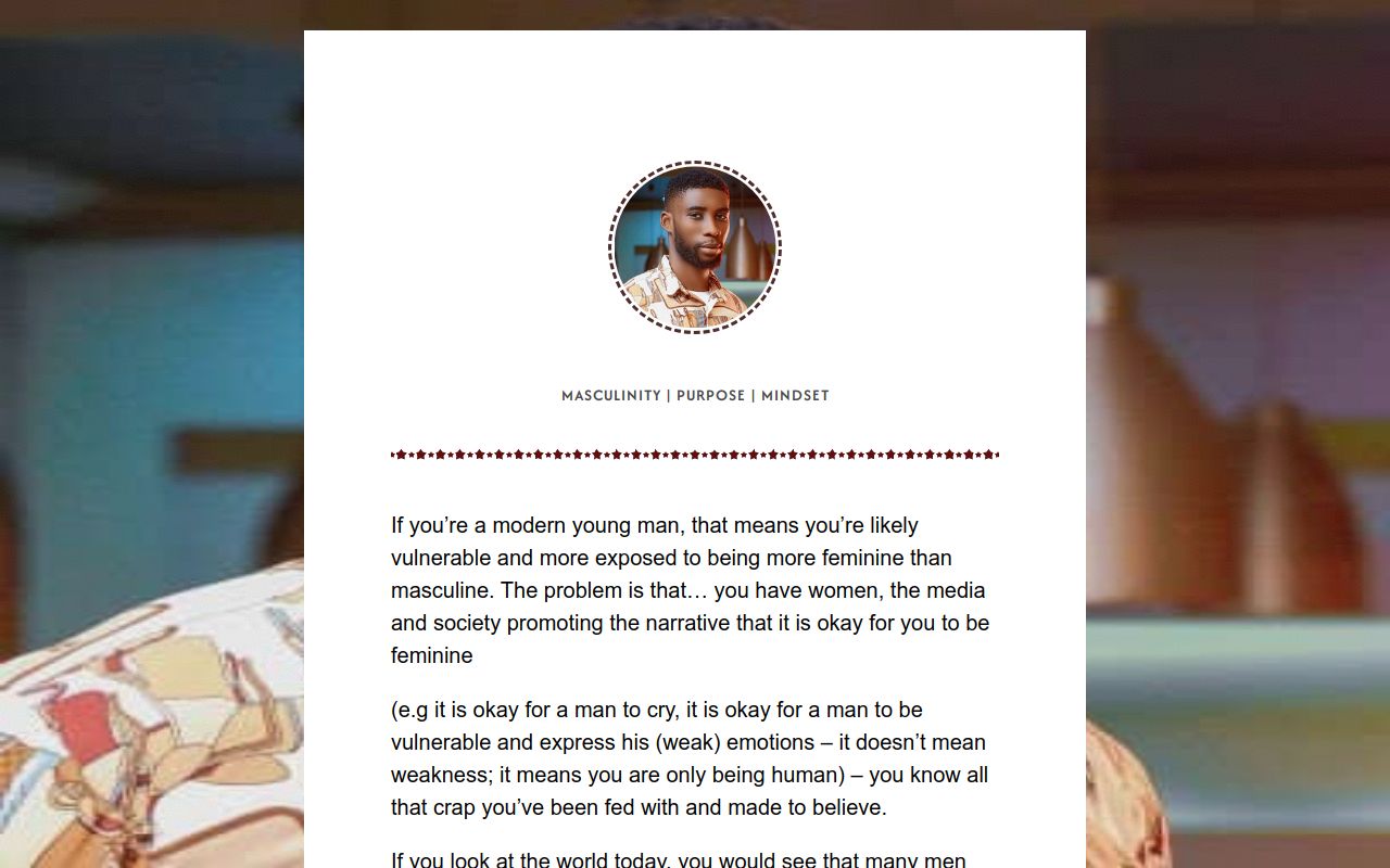 Restore Your Masculine Glory